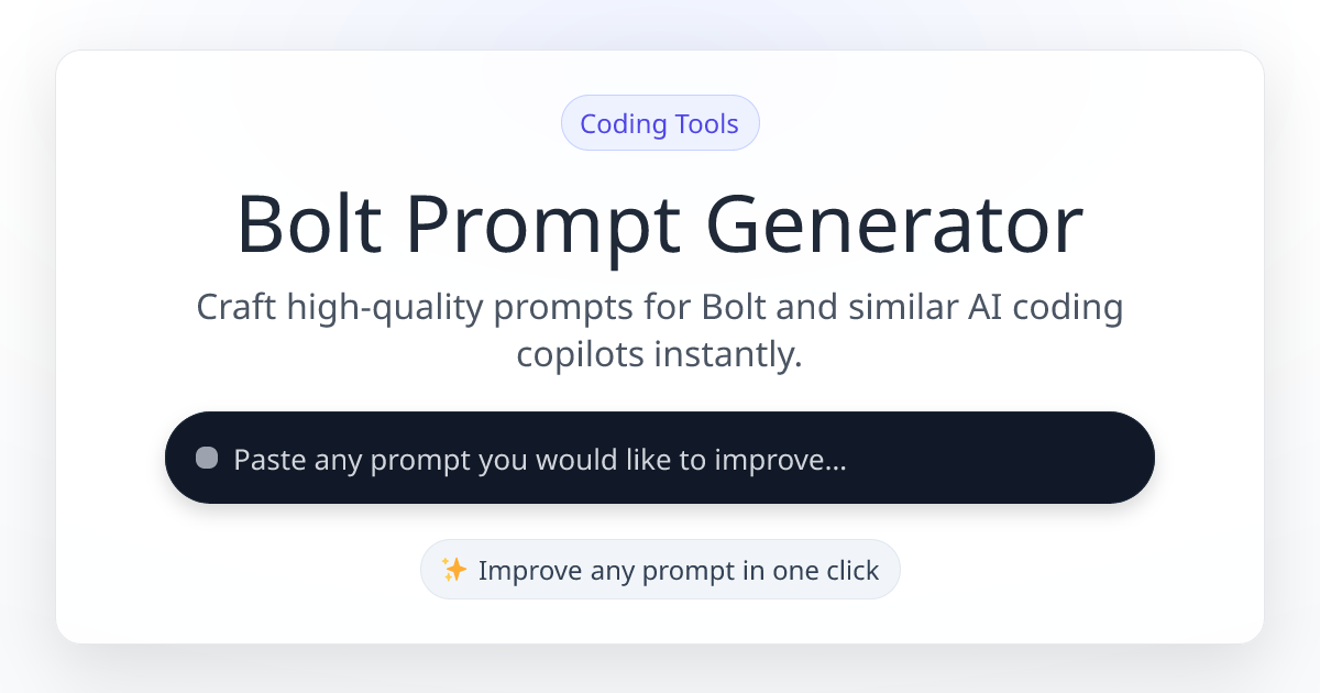 Free Bolt Prompt Generator | Prompt Sloth