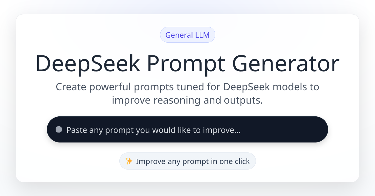 Free DeepSeek Prompt Generator | Prompt Sloth