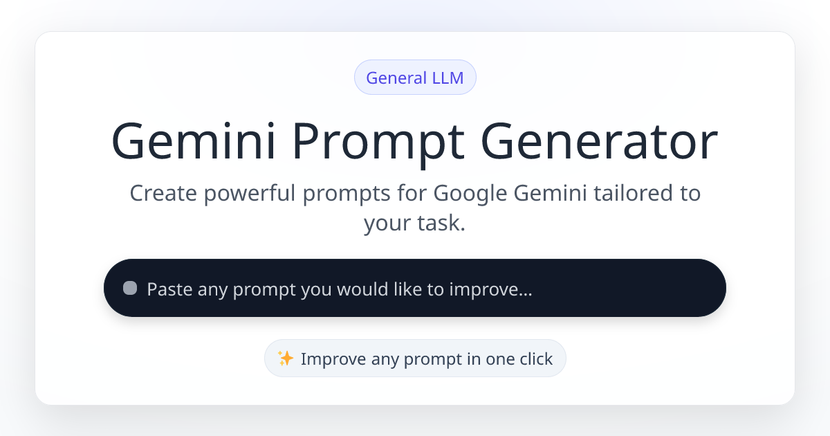 Free Gemini Prompt Generator | Prompt Sloth