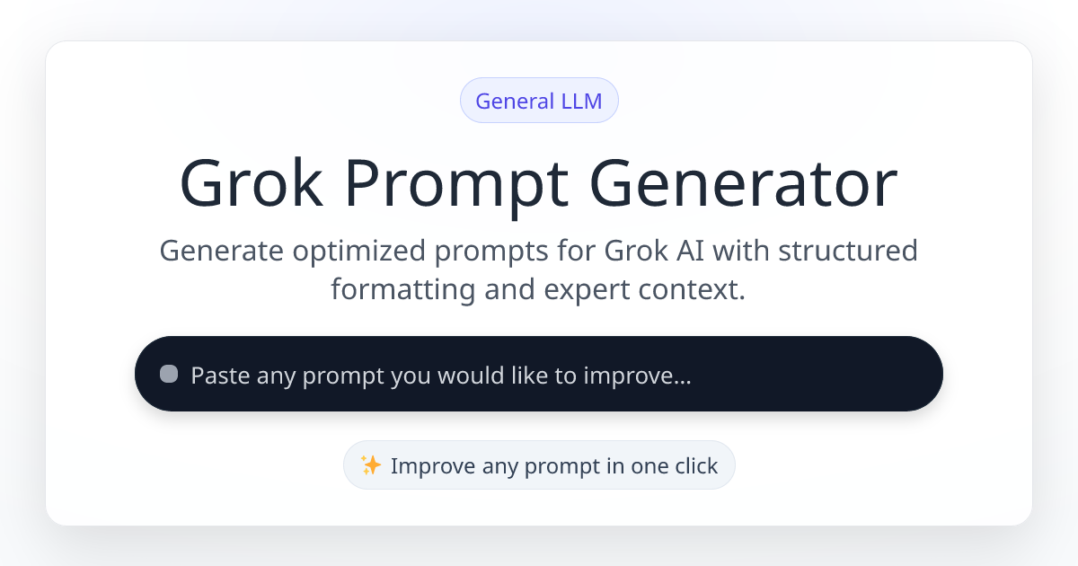 Free Grok Prompt Generator | Prompt Sloth