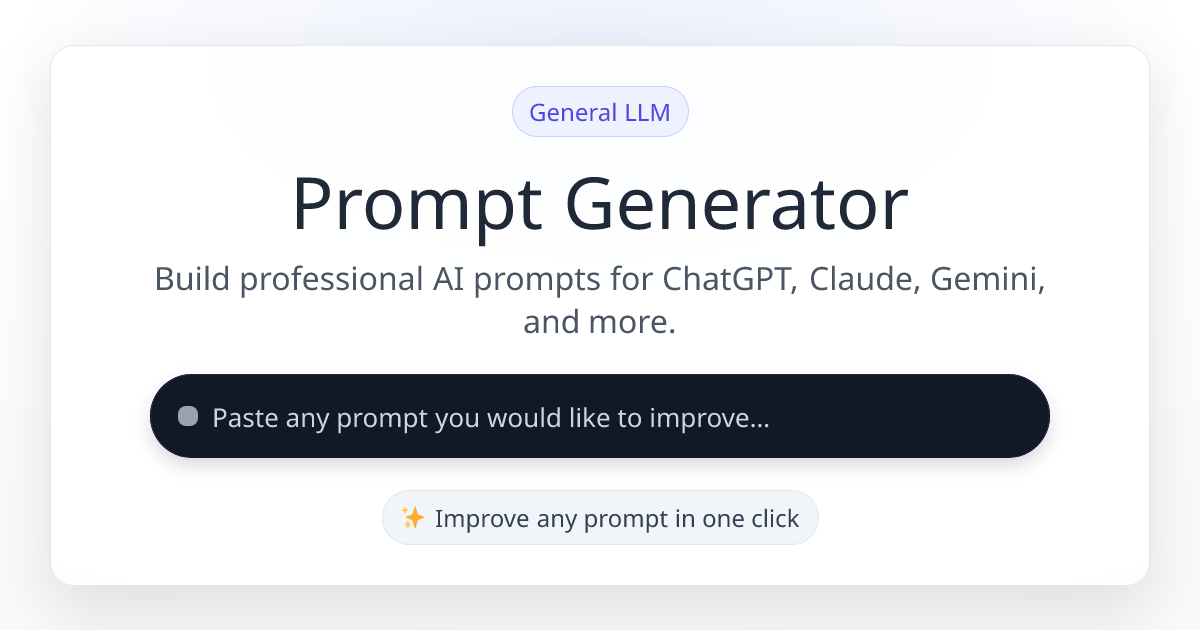 Free Prompt Generator | Prompt Sloth