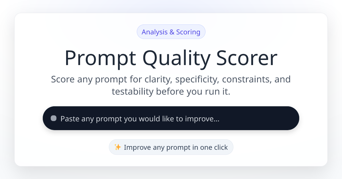 Free Prompt Quality Scorer | Prompt Sloth