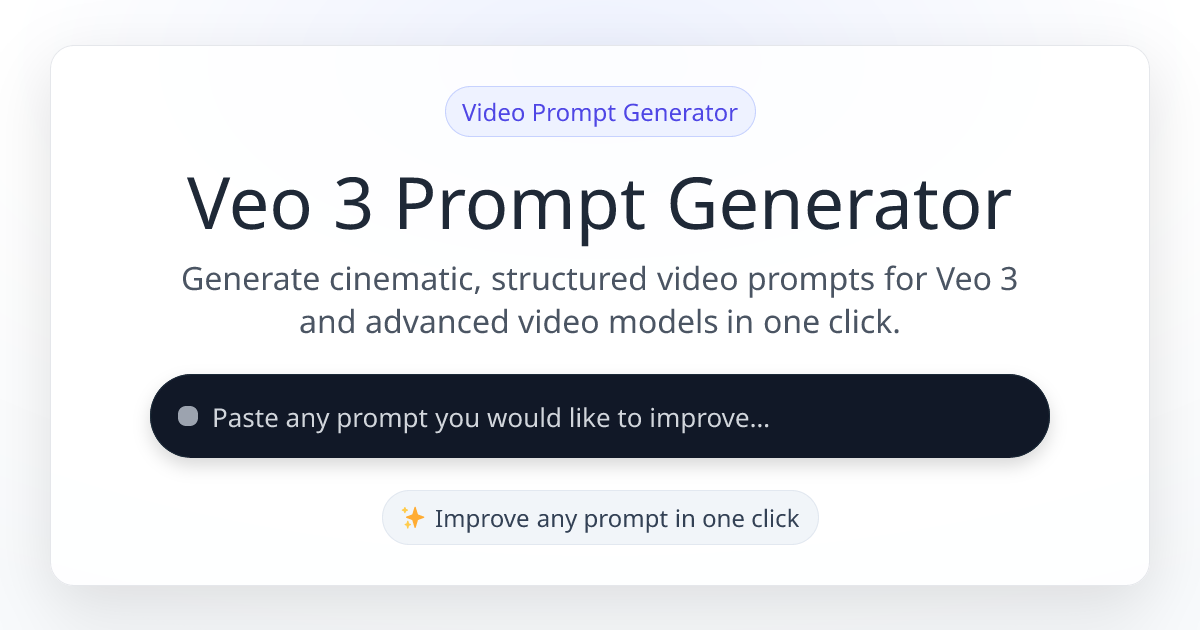 Free Veo 3 Prompt Generator | Prompt Sloth